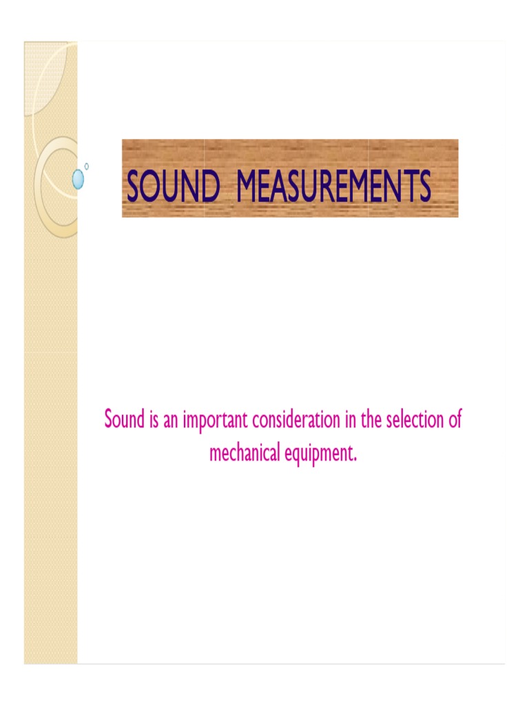 Sound Measurements | PDF | Sound | Noise