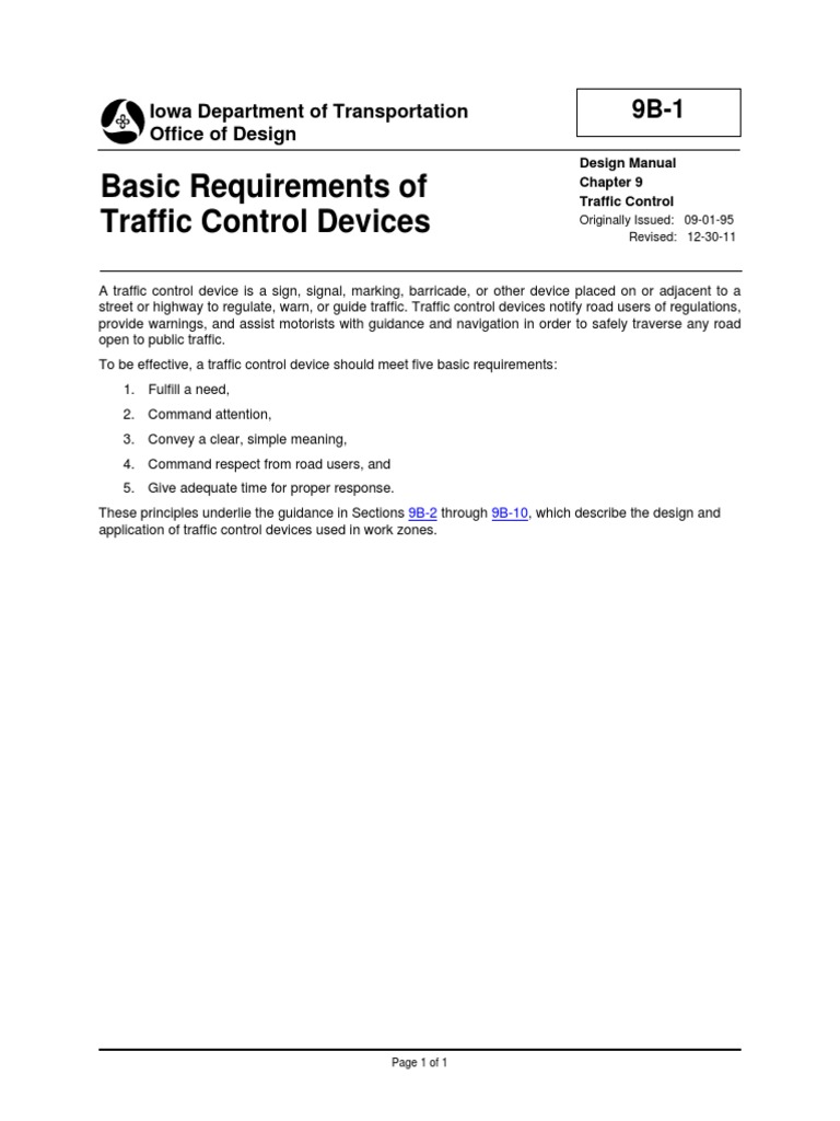 Essential Traffic Control Device Guidelines | PDF