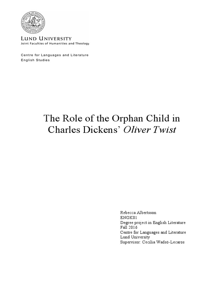 The Role of The Orphan Child. | PDF | Charles Dickens | Oliver Twist