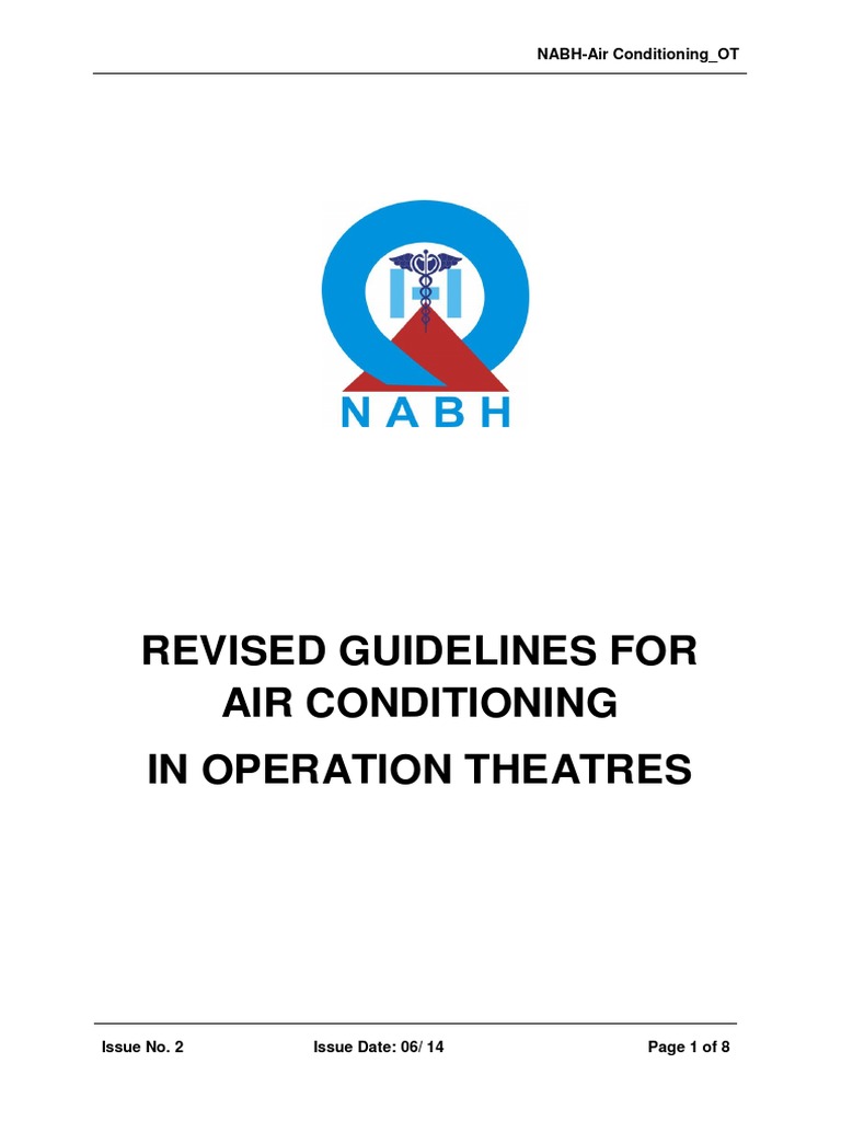 Revised Guidelines for Air Conditioning in Operation Theatres ...