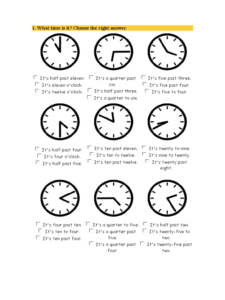 Telling The Time | PDF