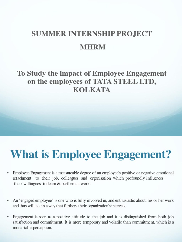 Summer Internship Project MHRM | PDF | Employment | Social Psychology