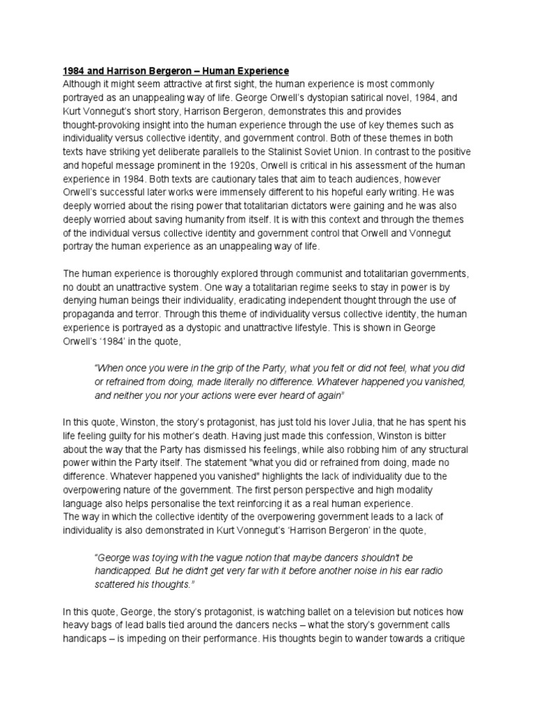 1984 and Harrison Bergeron | PDF