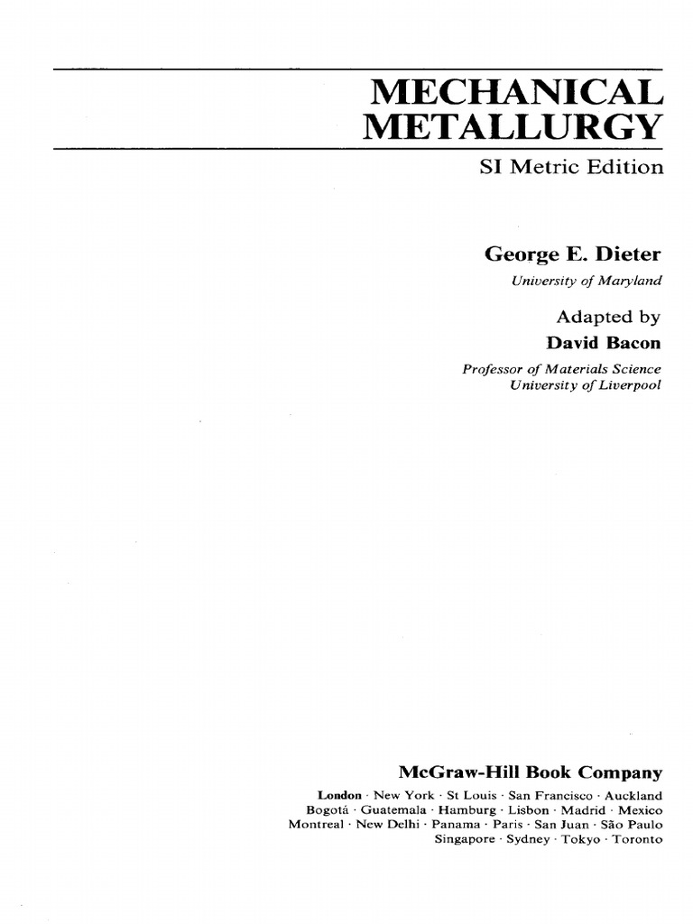 George E. Dieter-Mechanical Metallurgy SAYAN PDF | PDF