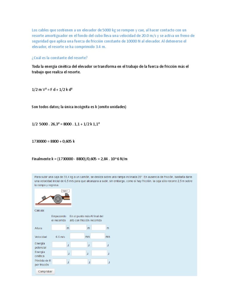 Problema Del Elevador | PDF | Ascensor | Proyectiles