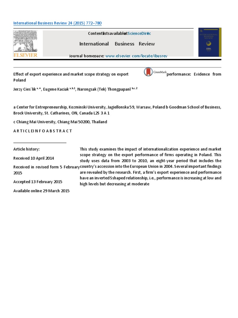 International Business Review 24 (2015) 772-780 | PDF ...