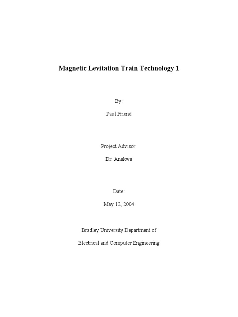 Magnetic Levitation Train Project Overview | PDF | Inductor | Inductance