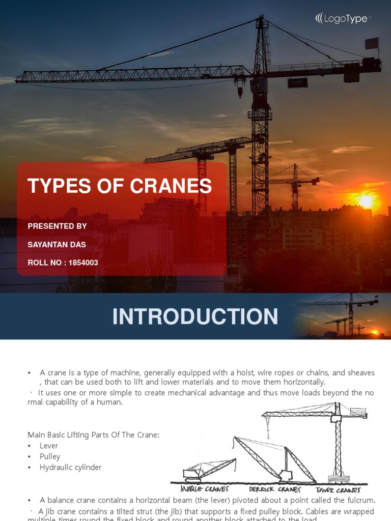 Types of Cranes: Presented by Sayantan Das ROLL NO: 1854003 | PDF ...