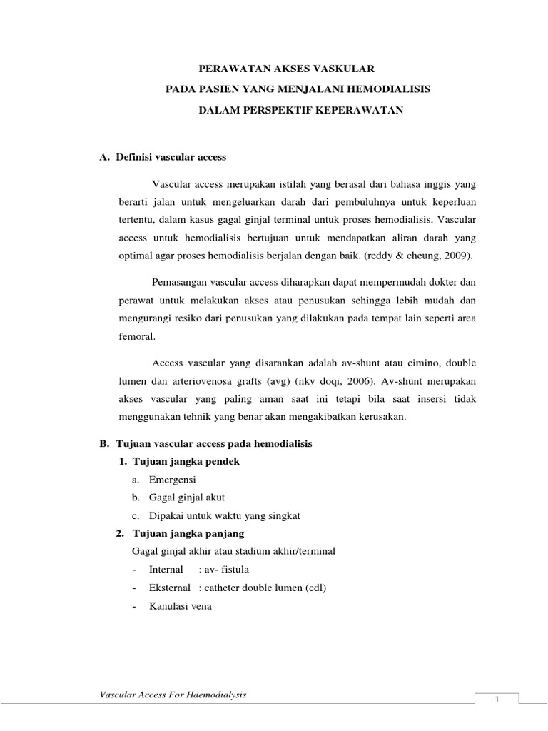 Vaskular Akses, Asep Sumpena | PDF | Sains & Matematika
