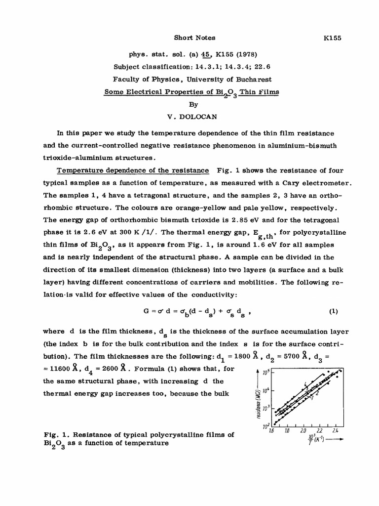 Dolocan 1978 | PDF | Electrical Resistance And Conductance | Thermal ...