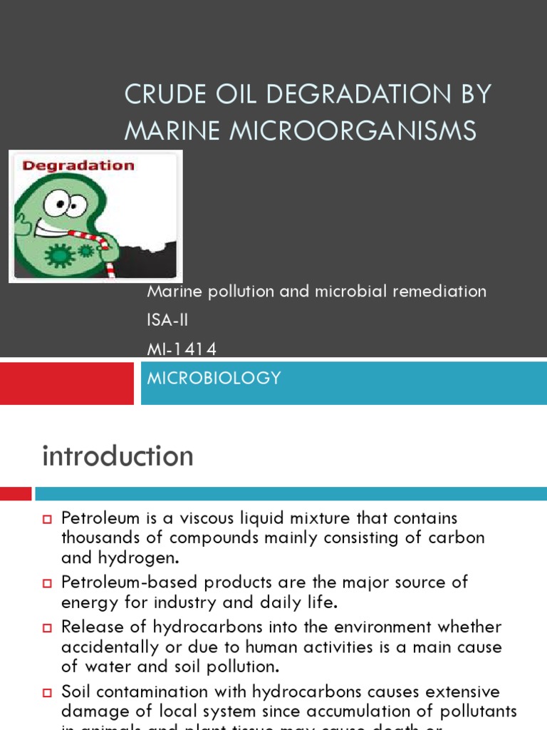 Crude Oil Degradation by Microorganisms | PDF | Petroleum | Hydrocarbons