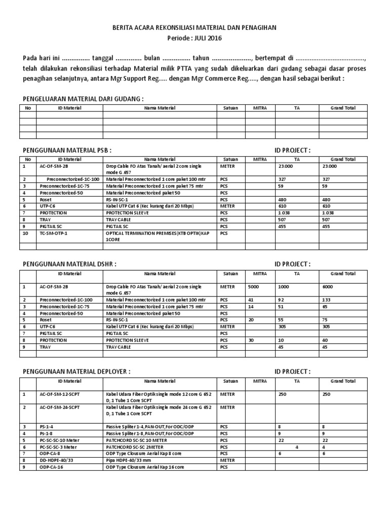 Contoh Ba Rekon | PDF