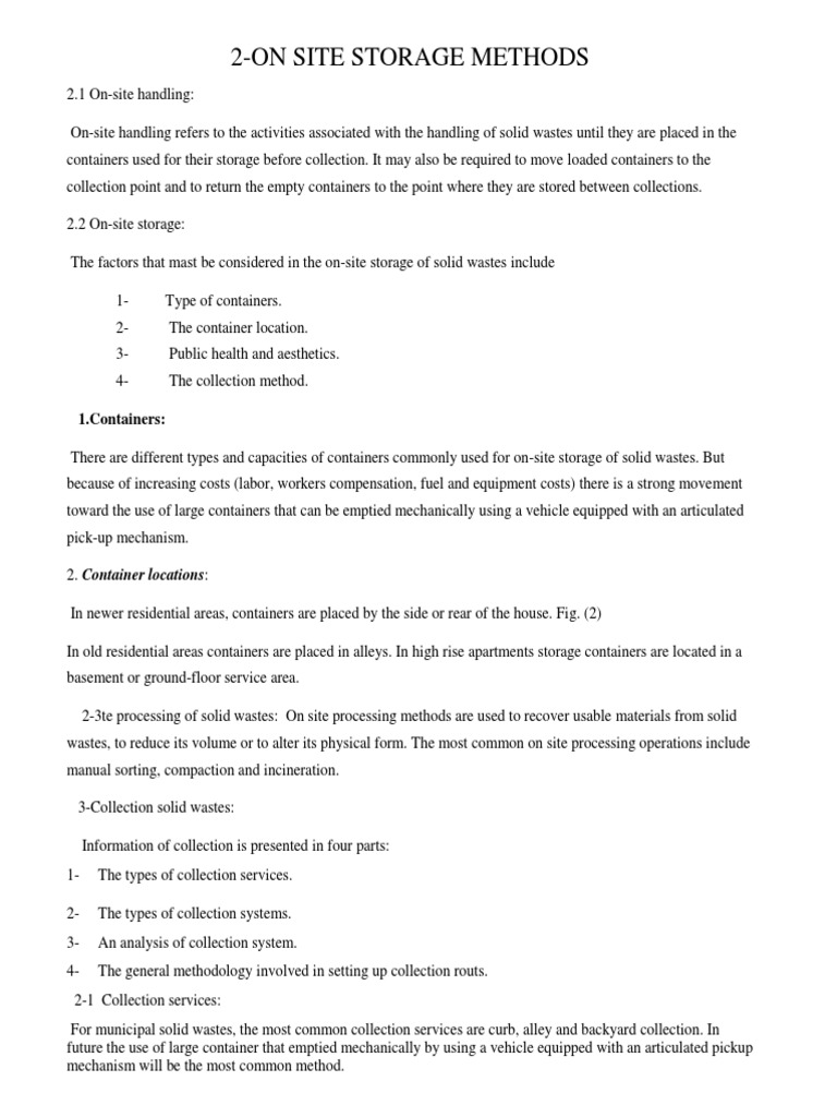 2-On Site Storage Methods: 1.containers | PDF | Waste Management ...