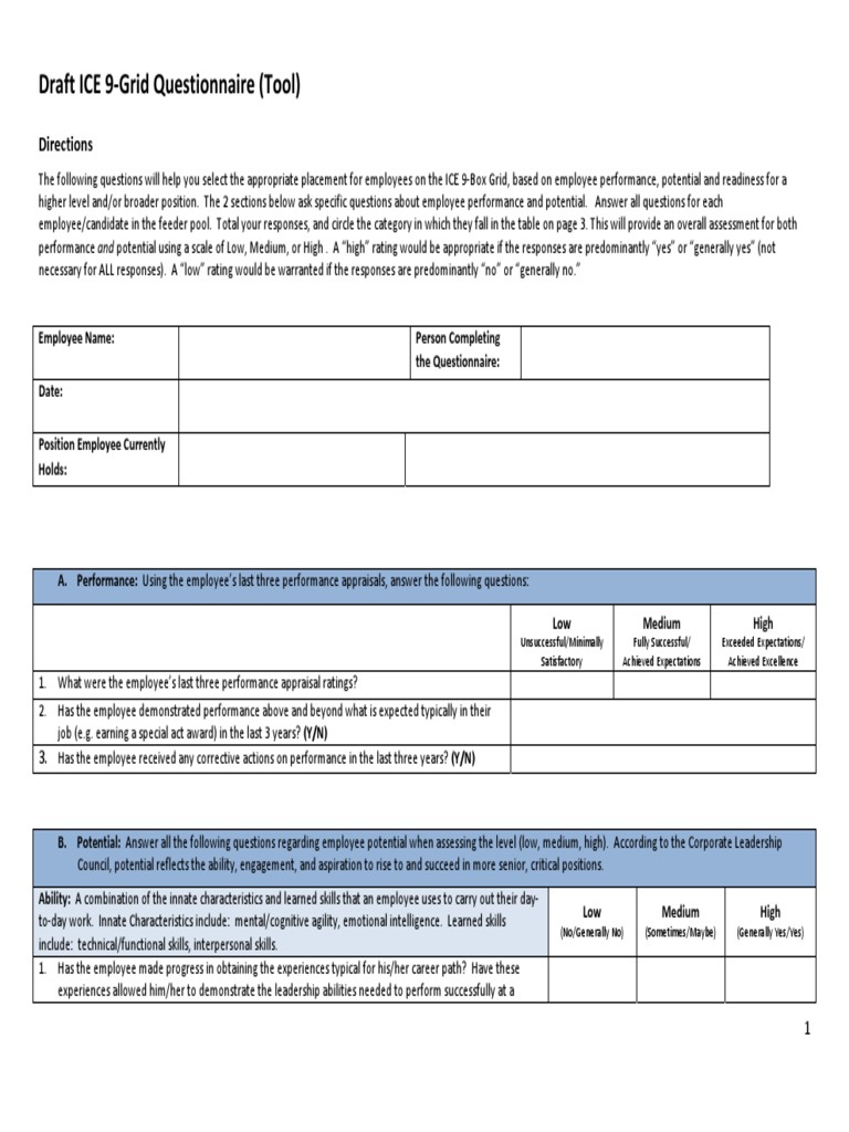 ICE 9 Grid Model | PDF | Skill | Employment