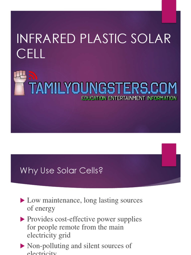 Infrared Plastic Solar Cells Explained | PDF | Solar Cell | Alternative ...
