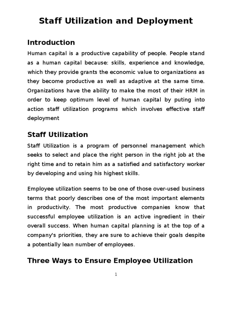 Effective Staff Utilization Strategies | PDF | Employment | Workload