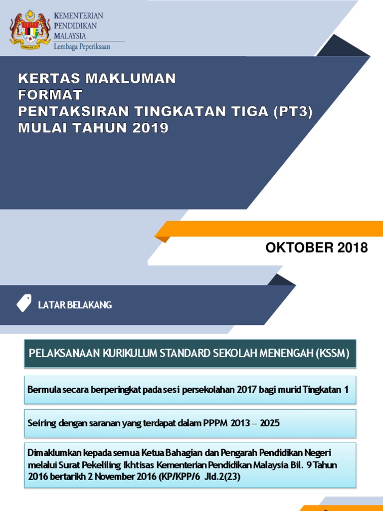 Format Pentaksiran Pt3 Mulai 2019 | PDF