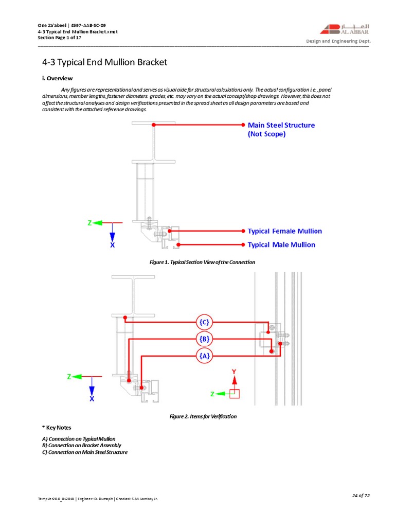 Typical End Mullion Bracket Design | PDF