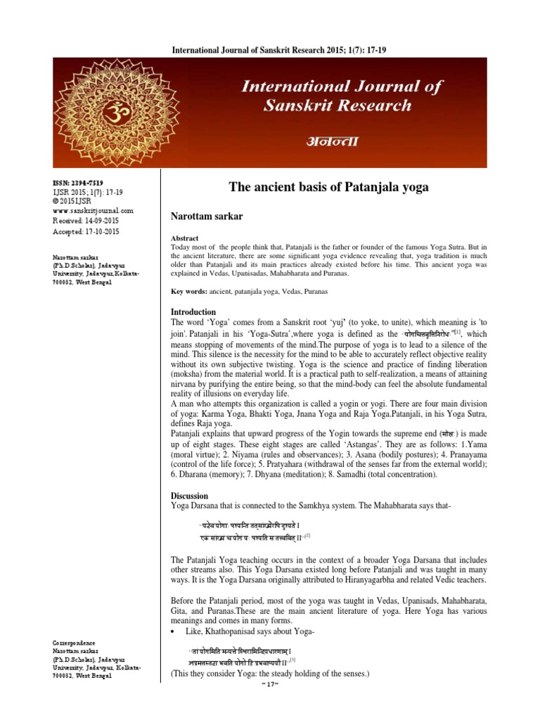 Roots of Yoga Sutra PDF | PDF | Yoga | Yoga Sutras Of Patanjali