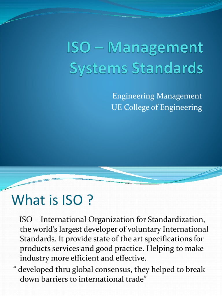 ISO Management Systems Standards 1 | PDF | International Organization ...