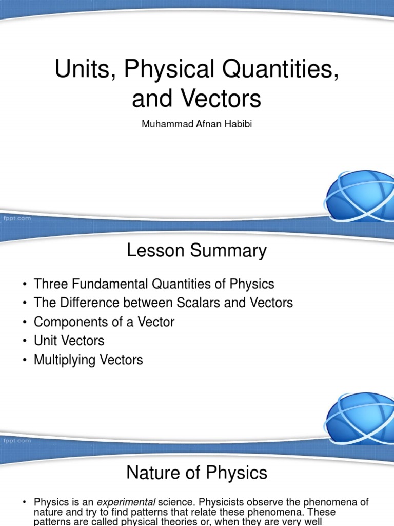 01-Units, Physical Quantities, and Vectors | PDF | Euclidean Vector | Kilogram