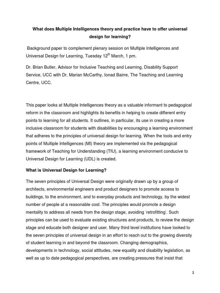 Multiple Intelligences | PDF | Educational Assessment | Teaching Method