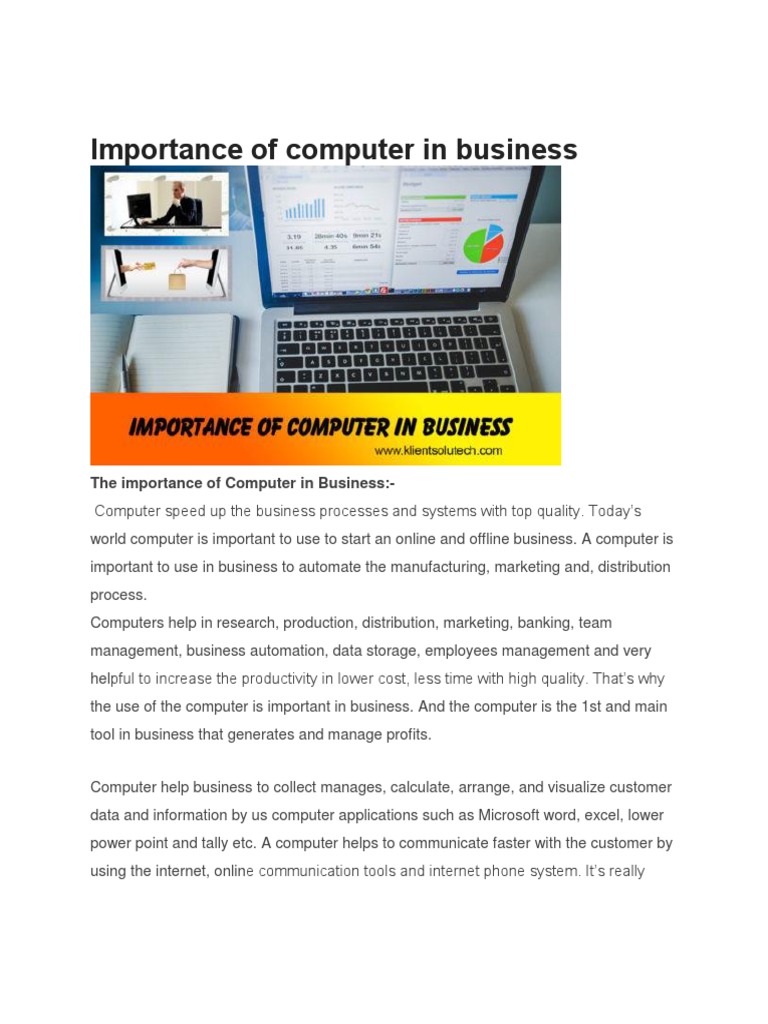 Importance of Computer in Business. | PDF | Internet | Automation
