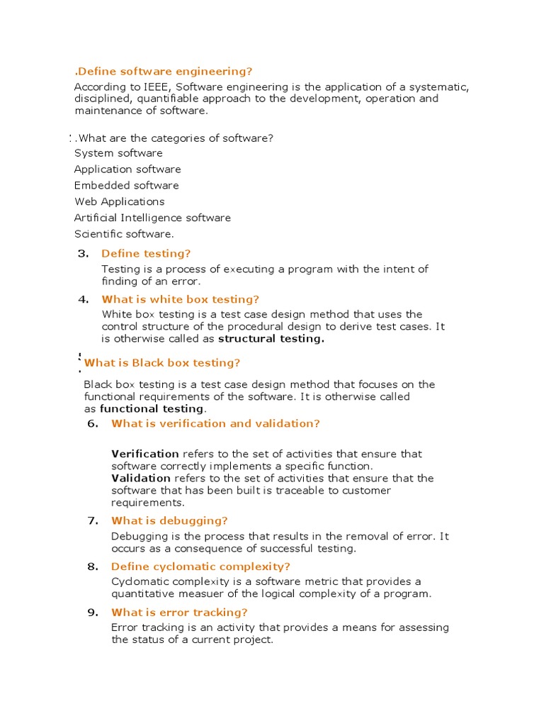 .Define Software Engineering? | PDF | Software Testing | Software ...