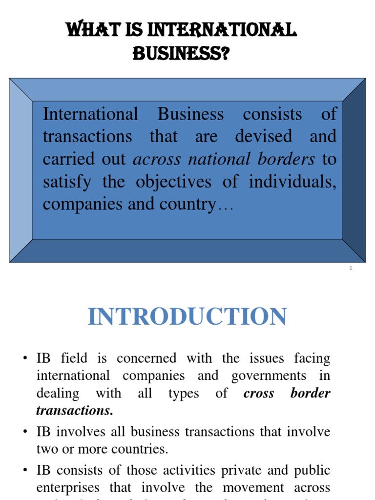 Understanding International Business Transactions | PDF | International ...