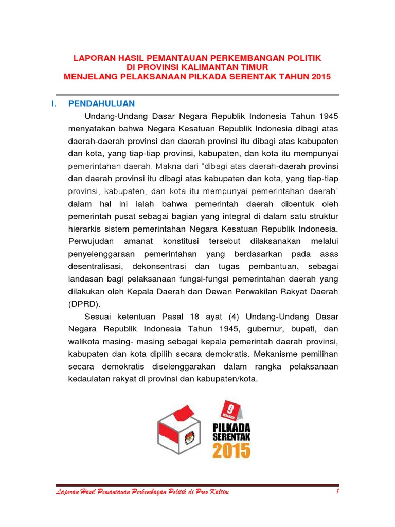 Laporan Hasil Pemantauan Perkembangan Politik Juni 2015 | PDF