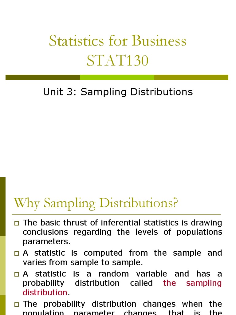 Understanding Sampling Distributions And Their Application To Real