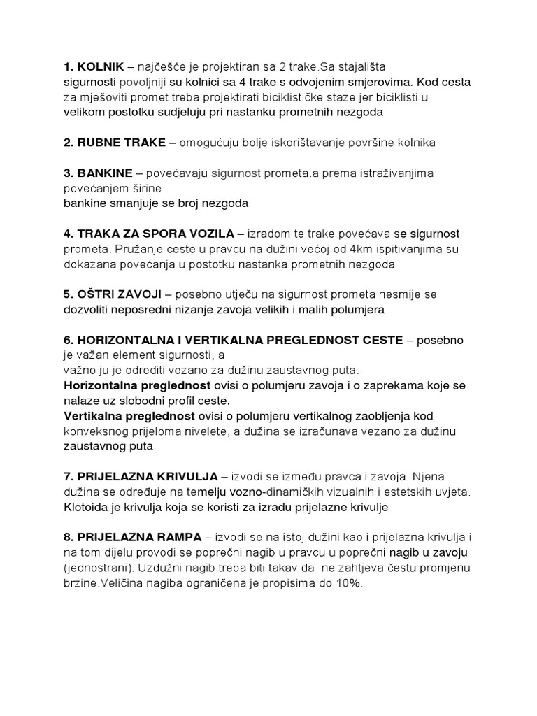 Tehnicki Elementi Puta | PDF