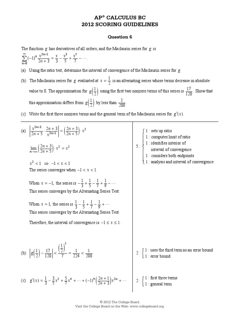 Scoring Guidelines | PDF | Interval (Mathematics) | Mathematical Concepts