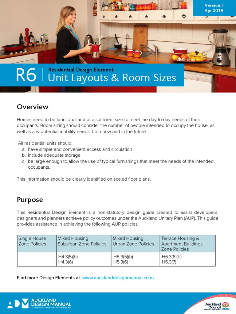 Design Element R6-Unit Layouts Room Sizes PDF | PDF | Room | Kitchen