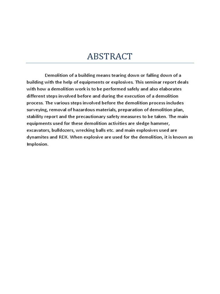 Demolition of Building | PDF | Demolition | Nature