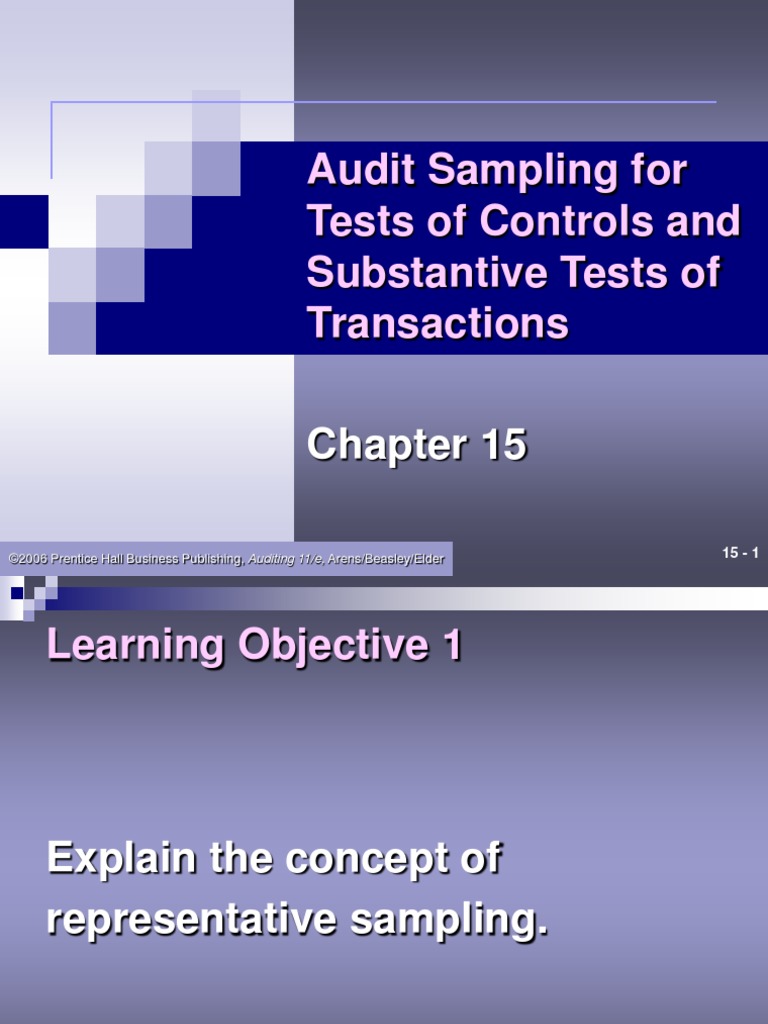 Audit Sampling For Tests of Controls and Substantive Tests of ...