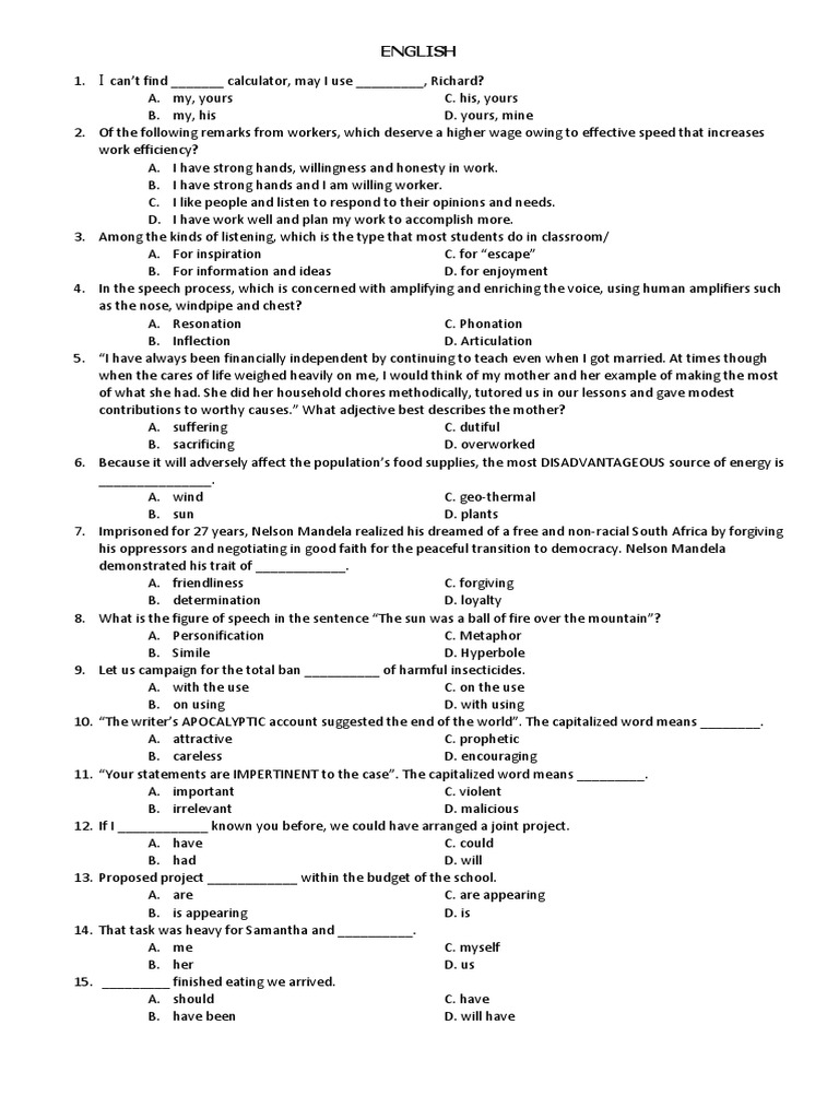 GE English LET | PDF