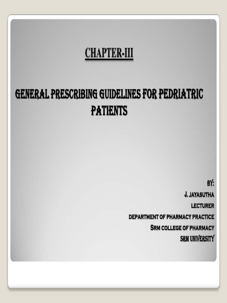 Pediatric Prescribing Guidelines | PDF | Dose (Biochemistry) | Chemistry