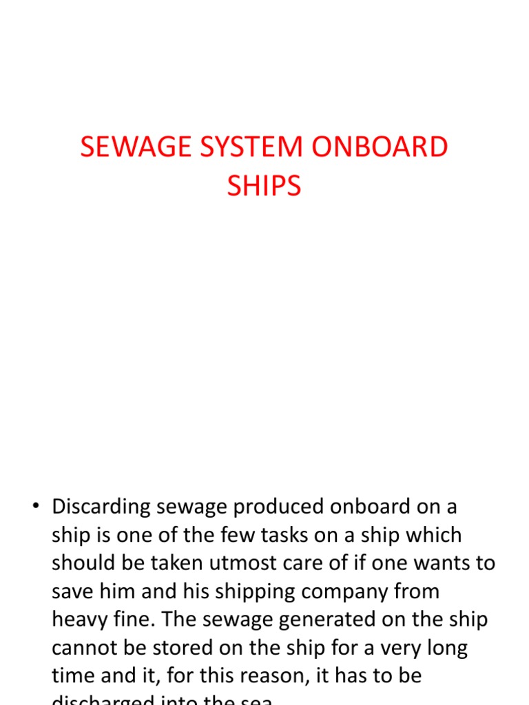 Onboard Ship Sewage Treatment Process | PDF | Sewage Treatment ...