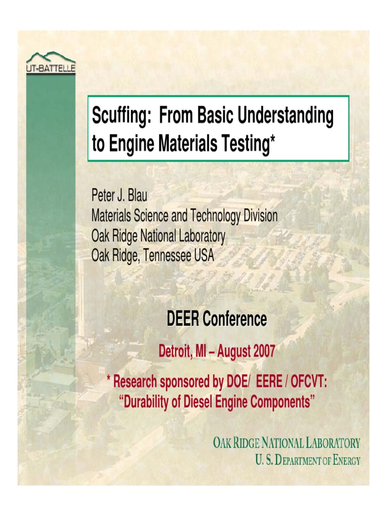 Scuffing: From Basic Understanding To Engine Materials Testing | PDF ...