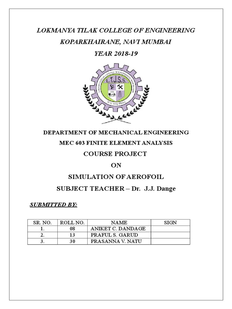 Fea Project | PDF | Airfoil | Chemical Engineering