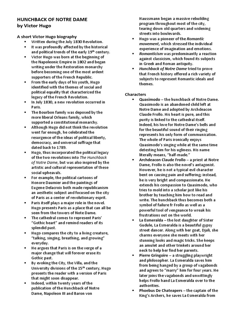 The Hunchback of Notre Dame | PDF | Claude Frollo | Esméralda (The ...