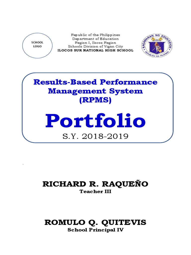 Rpms Portfolio (Deped Design) | PDF | Teachers | Curriculum