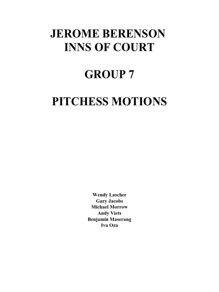 Jerome Berenson Inns of Court Group 7 Pitchess Motions | PDF ...
