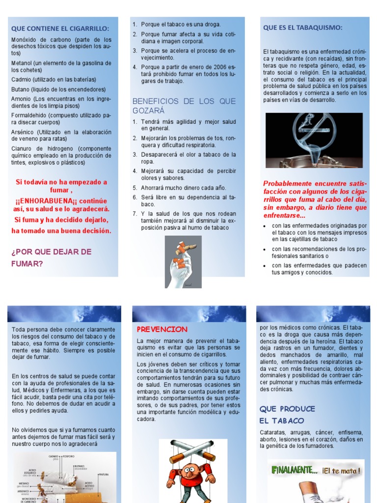Triptico Alimentarse Mejor | PDF | Fumar tabaco | Adicción