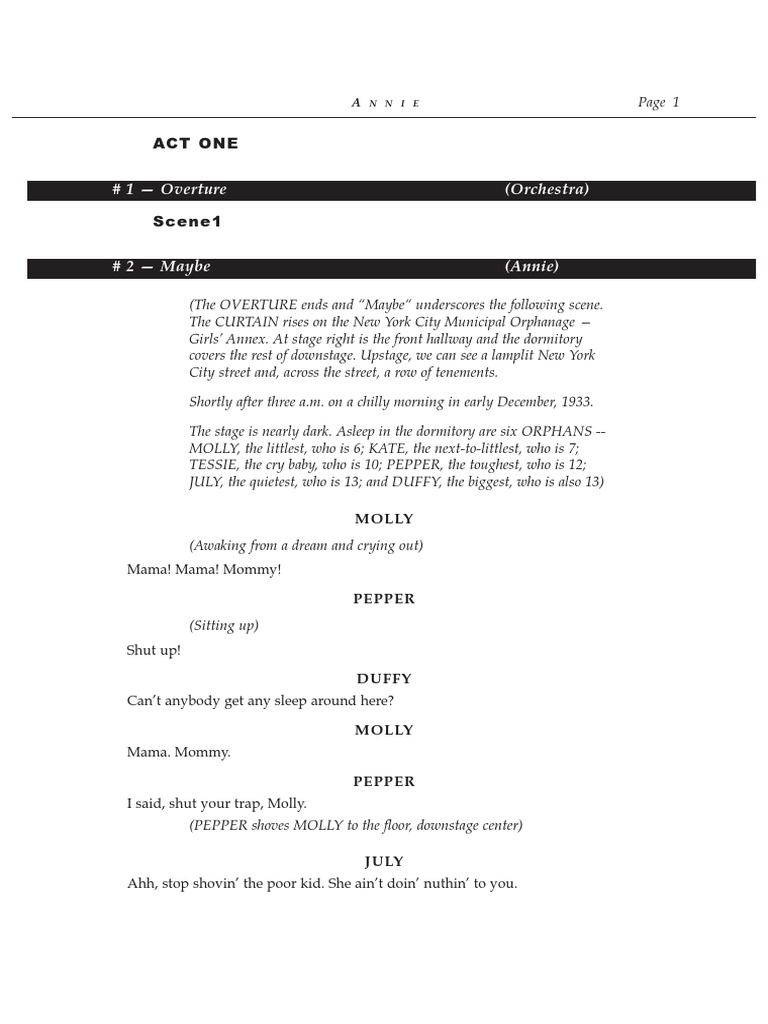 A Dream of Escape: Annie Attempts to Run Away from the Orphanage in ...