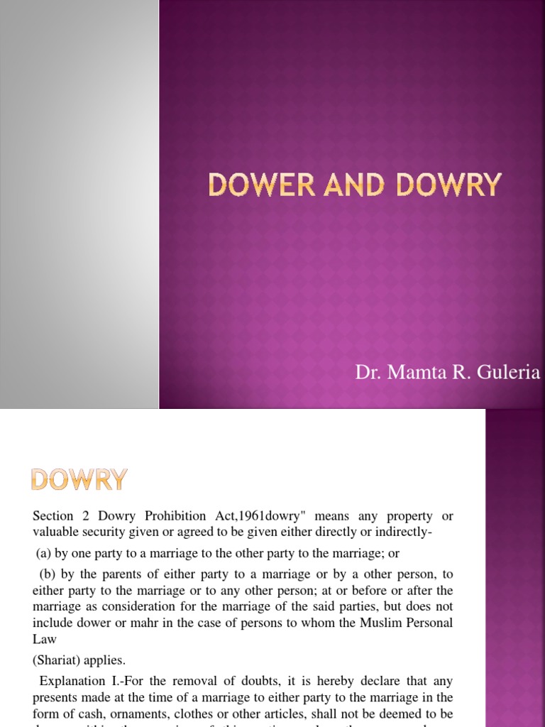 Dower and Dowry | PDF | Marriage | Social Conventions