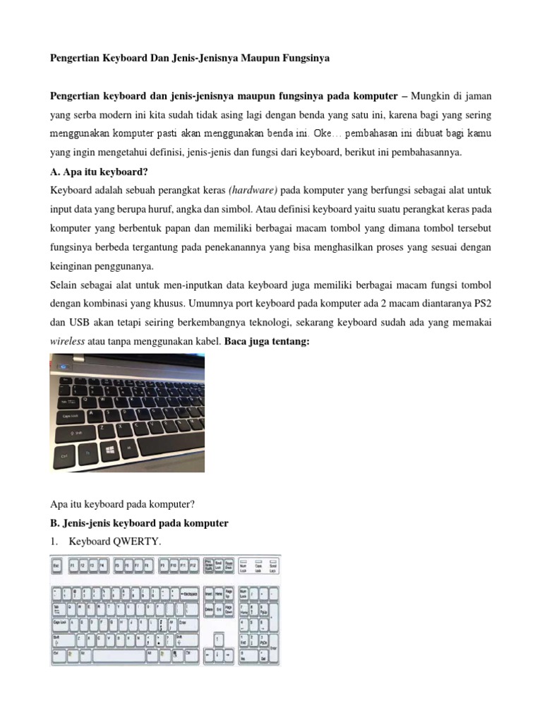 Panduan Keyboard dan Fungsinya | PDF
