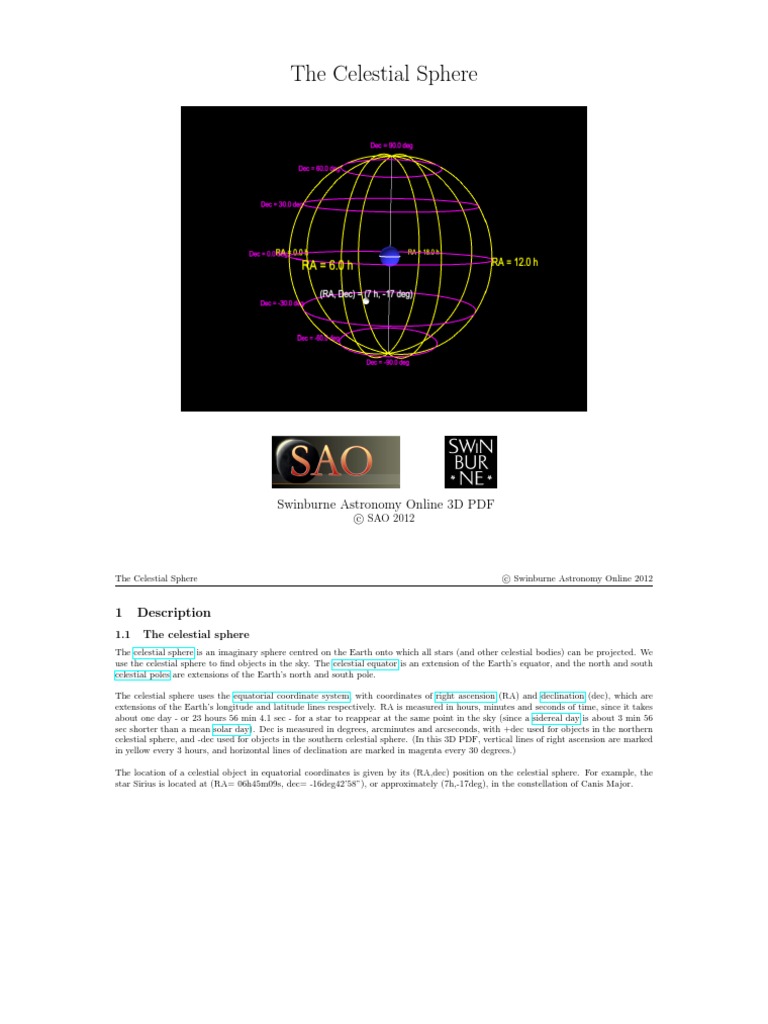Celestial Sphere | PDF | Astrometry | Astronomy