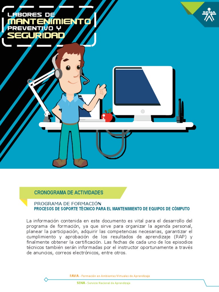 Cronograma-procesos de Soporte Tecnico Para El Mantenimiento de Equipos de Computo{ Para ...